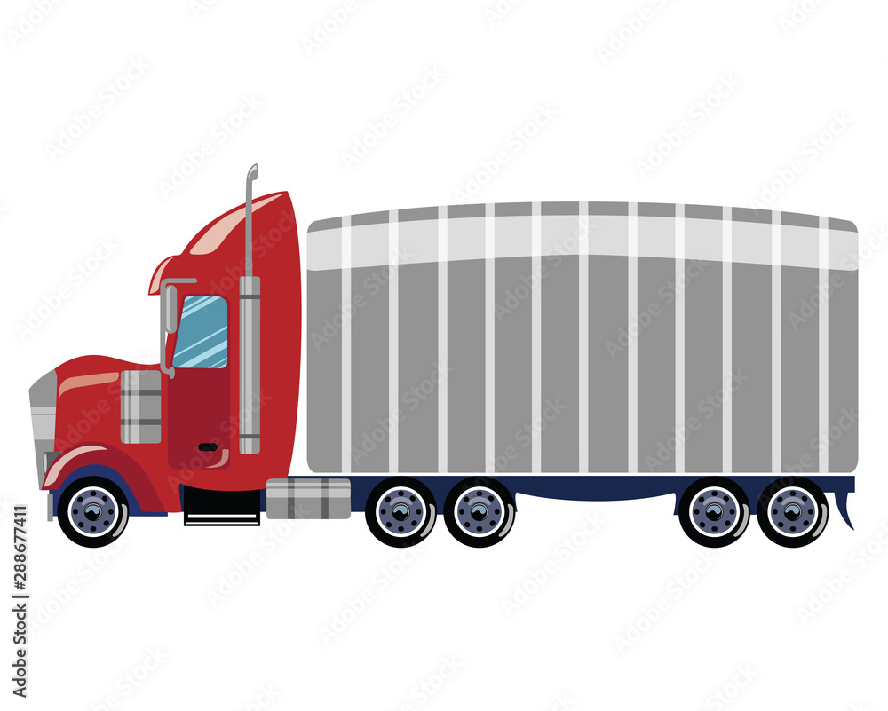 Cartoon truck. Vector illustration of a trailer. Drawing for children ...