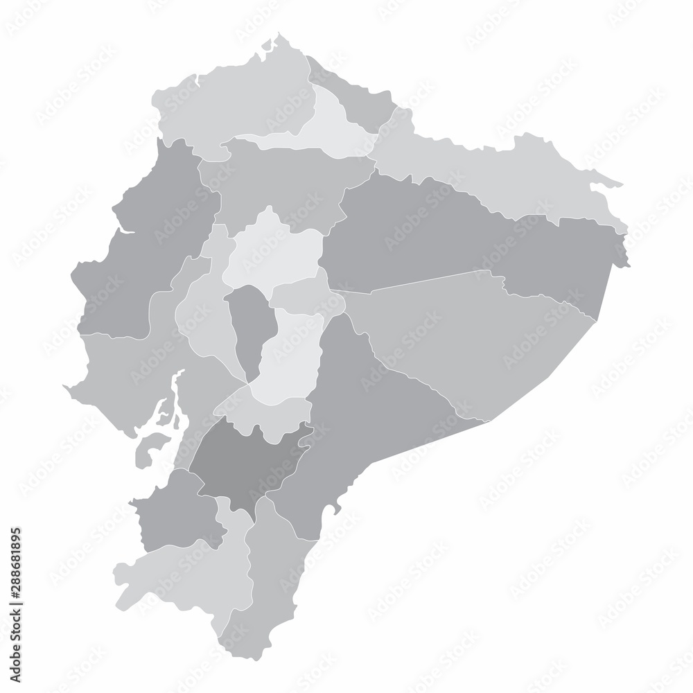 The Ecuador map divided into regions with grayscale Stock Vector ...