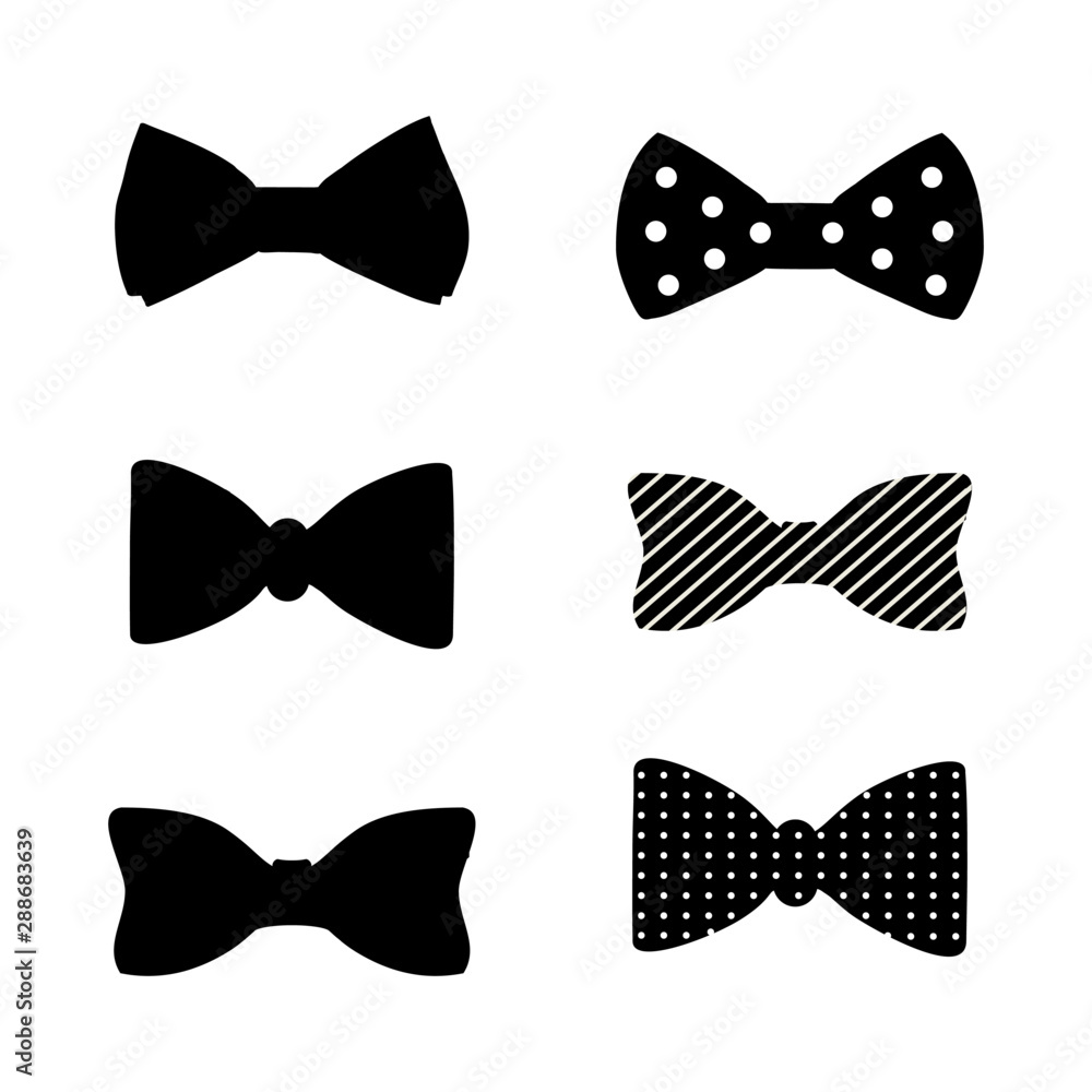 bow tie vector set isolated on white background Stock Vector | Adobe Stock