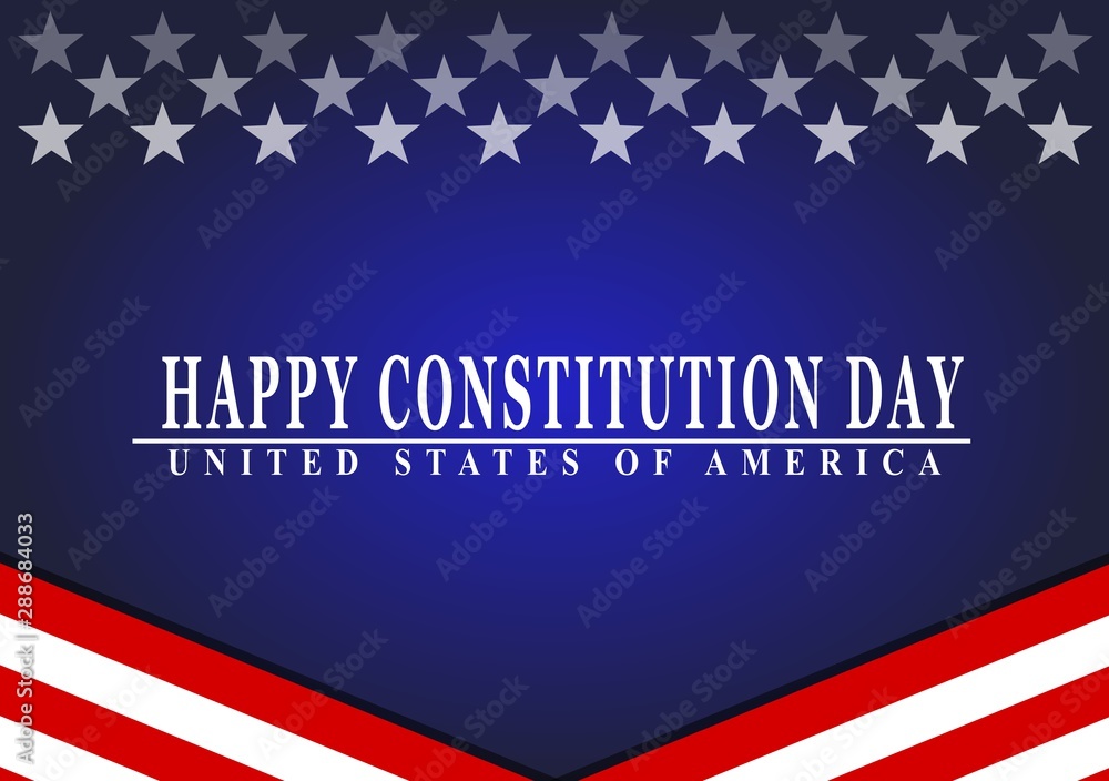 Constitution day badge logo icon. Flat illustration of constitution day ...