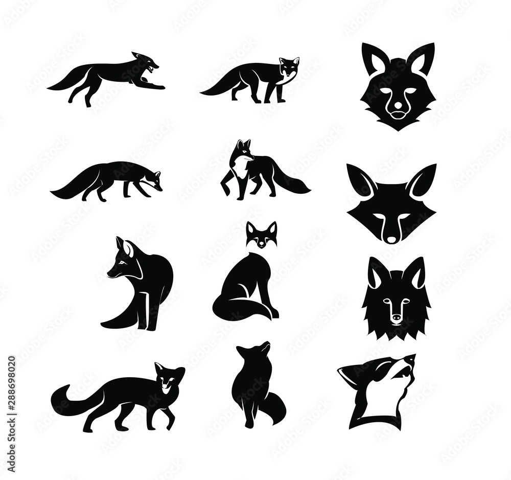 fox run unique logo icon design vector Stock Vector | Adobe Stock