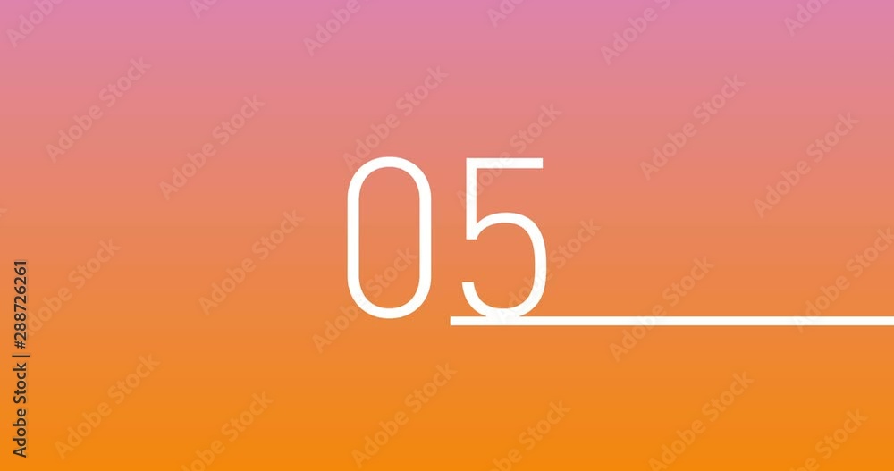 Countdown from 10 to 0 with movement slider indicating the passing time ...