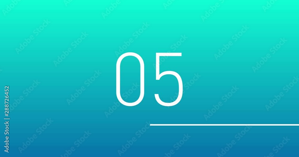 Countdown from 10 to 0 with movement slider indicating the passing time ...