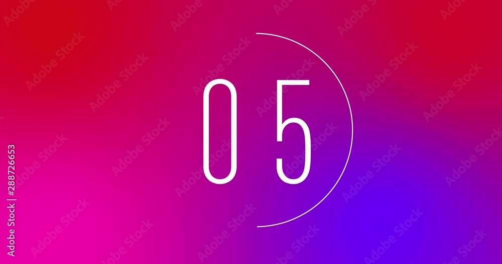 Countdown from 10 to 0 with movement slider indicating the passing time ...