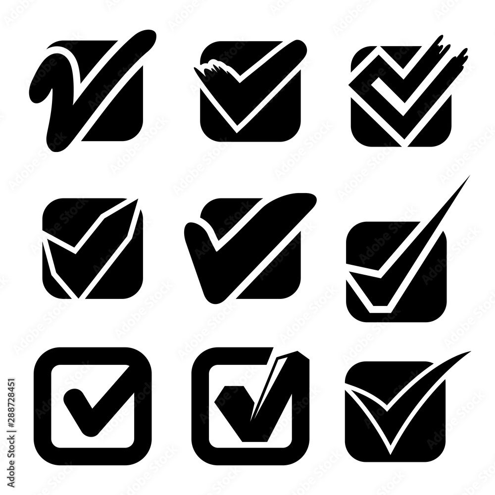 check list, check mark symbol set Stock Vector | Adobe Stock