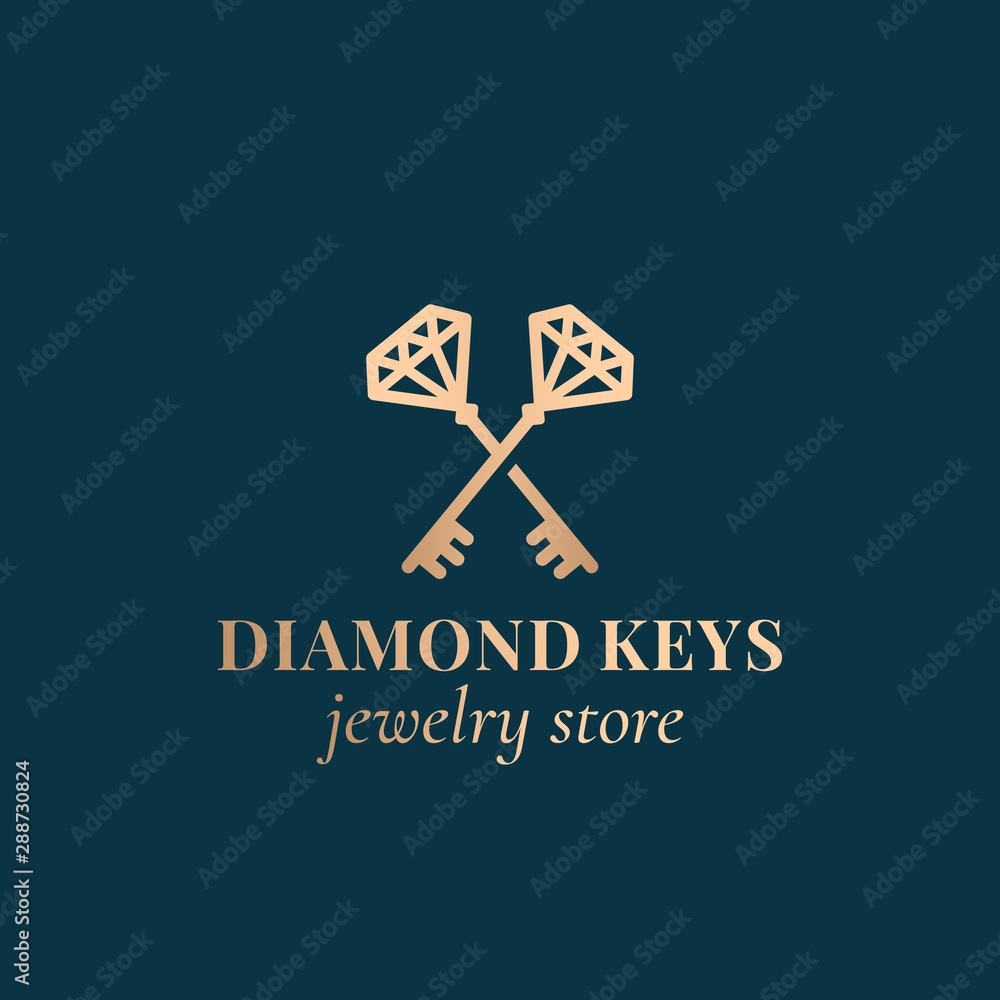Diamond Keys Jewelry Store. Abstract Vector Sign, Symbol or Logo ...