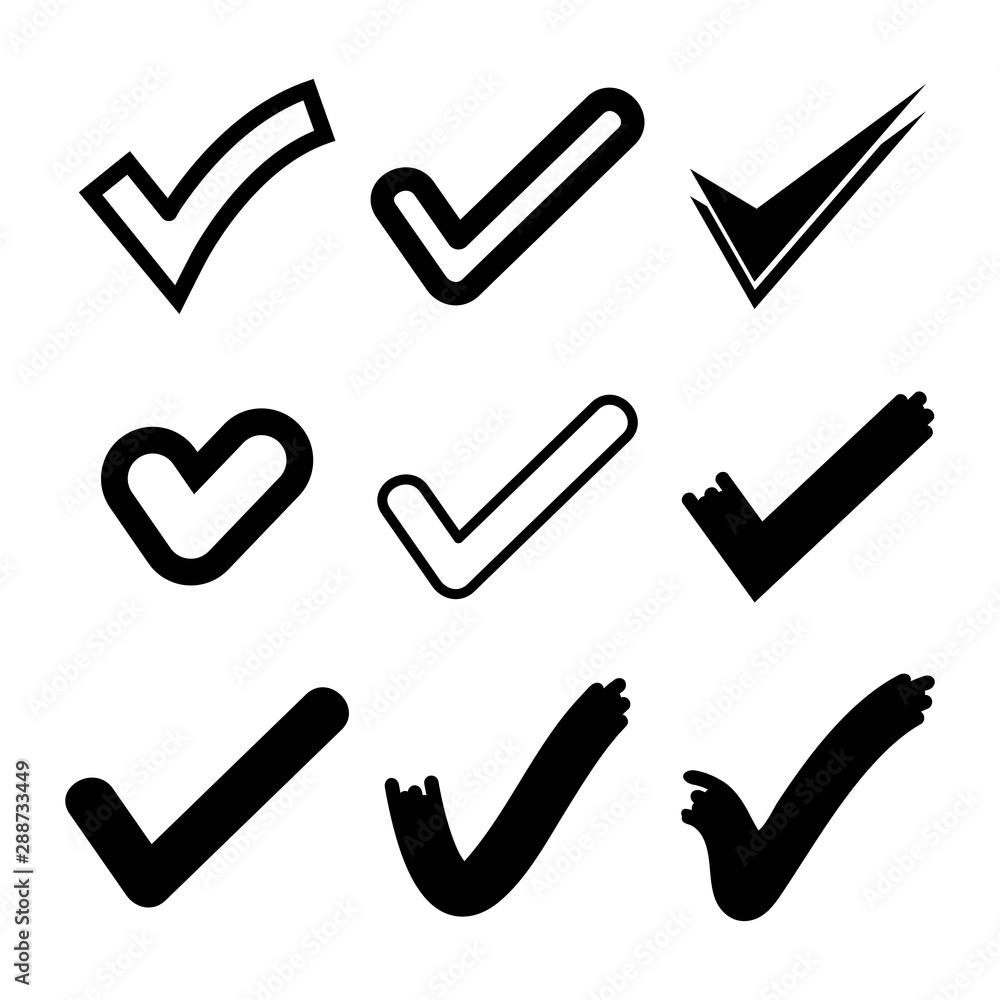 check list, check mark symbol set Stock Vector | Adobe Stock