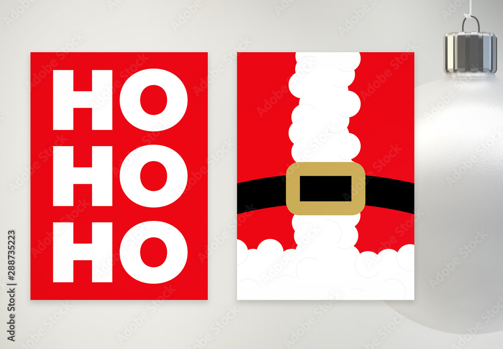 Santa Claus Christmas Card Layout with Graphic Elements Stock Template ...