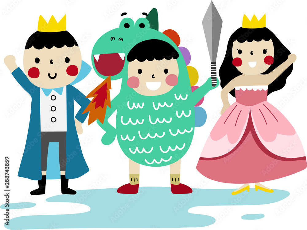 Children Playing Dress Up Clipart