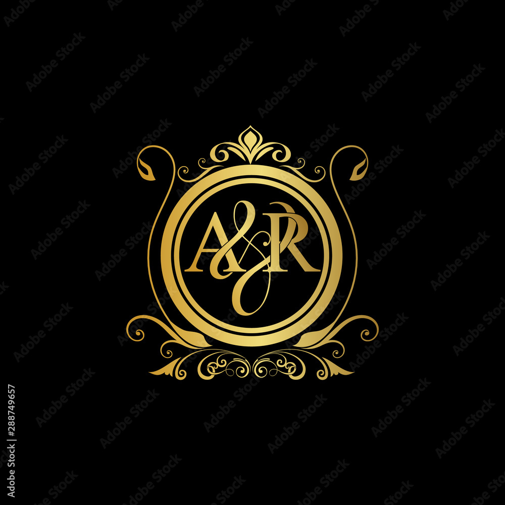 A & R AR logo initial Luxury ornament emblem. Initial luxury art vector ...