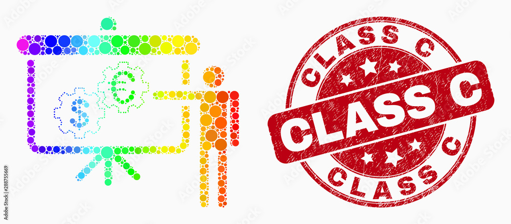 Dot spectrum financial engine presentation mosaic pictogram and Class C ...