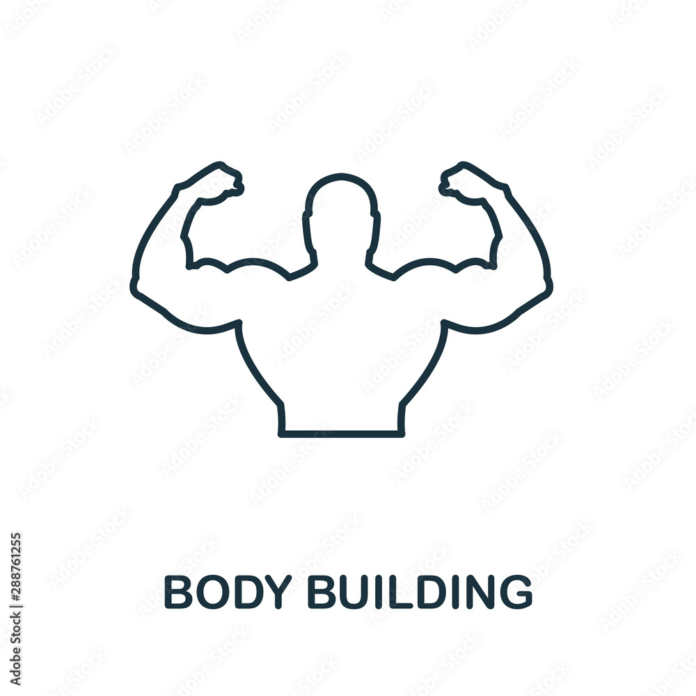 Body Building icon. Thin outline style design from fitness icons ...