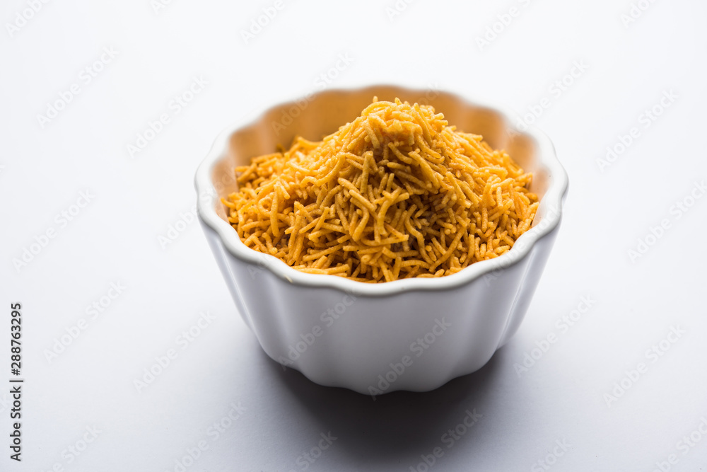 Aloo Bhujiya or Potato Bhujia also known as Namkeen sev. Popular ...