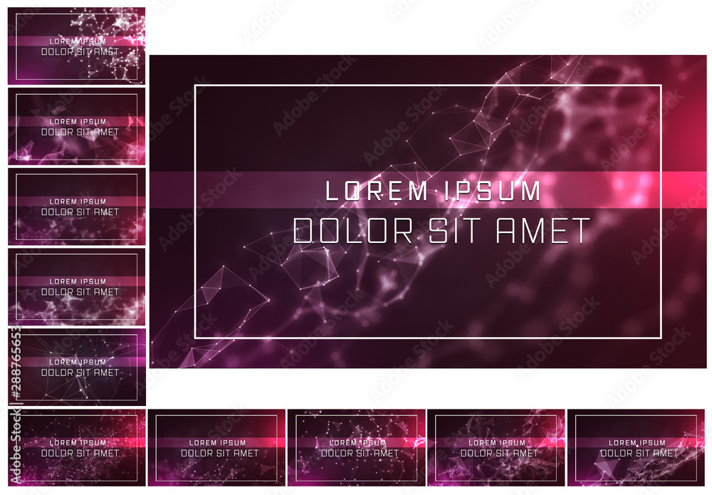 Text Mockup with Plexus Abstract Background Stock Template | Adobe Stock