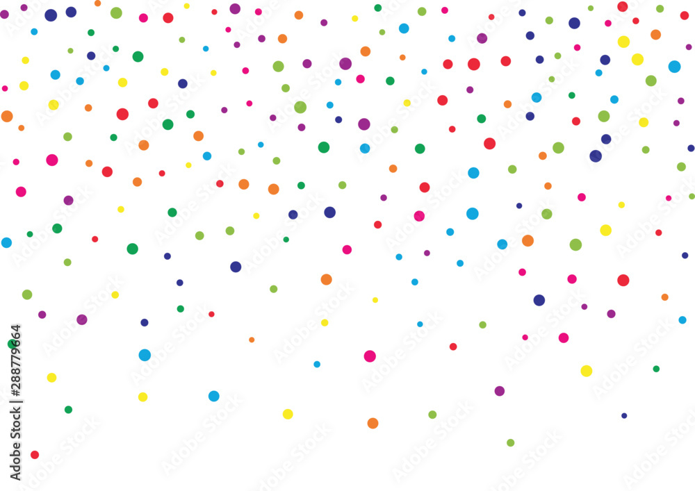 Festive color round confetti background. Abstract frame confetti ...