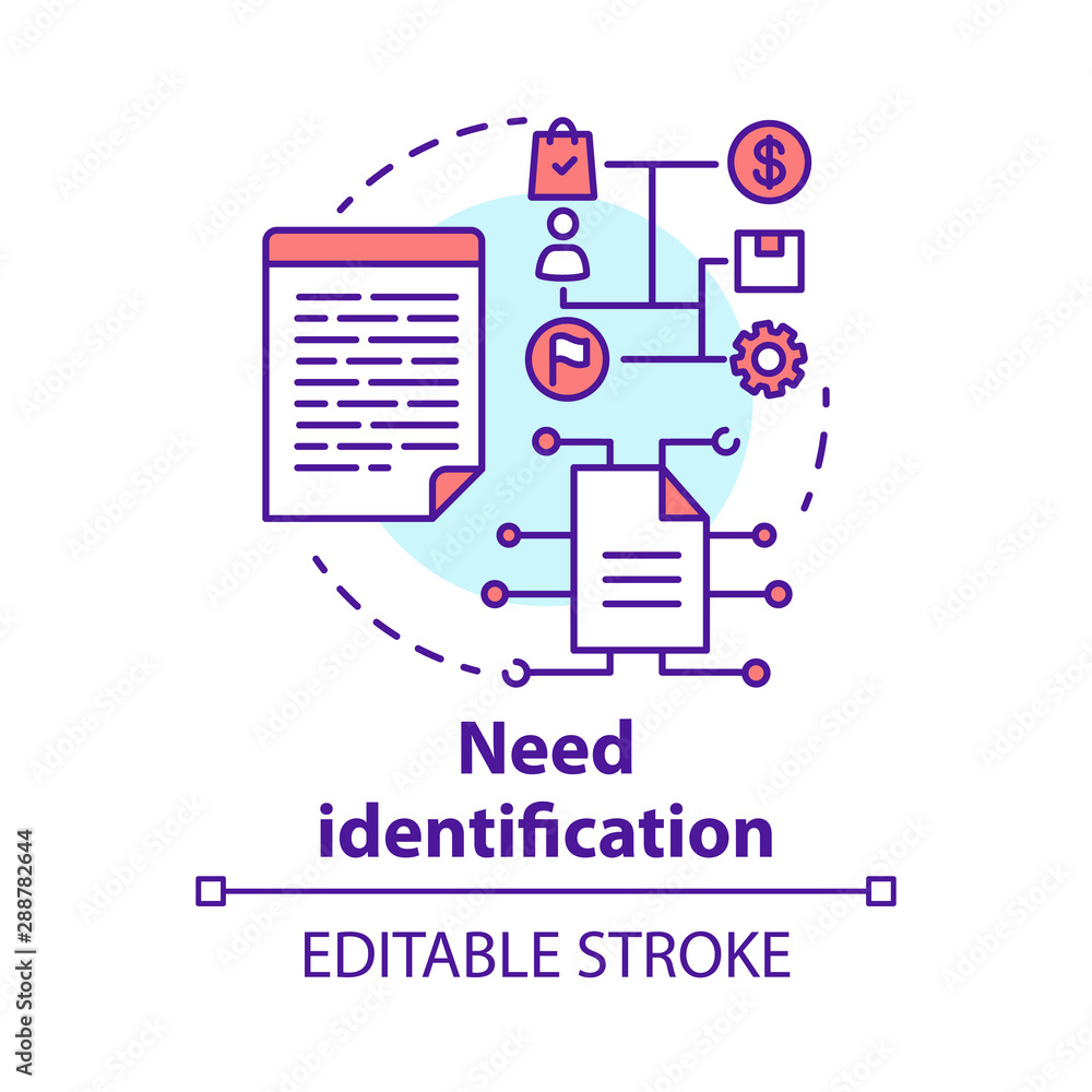 Need identification concept icon. Market and consumer analysis ...