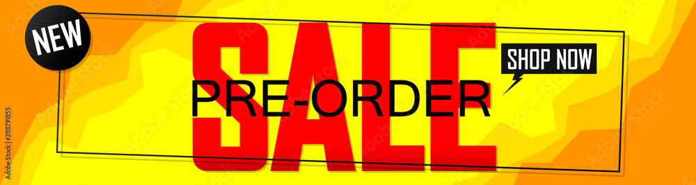 Pre-Order Sale, web banner design template, discount horizontal poster ...