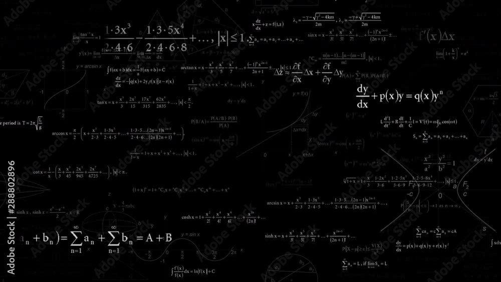 Mathematics formula equation on white chalk color with black board ...