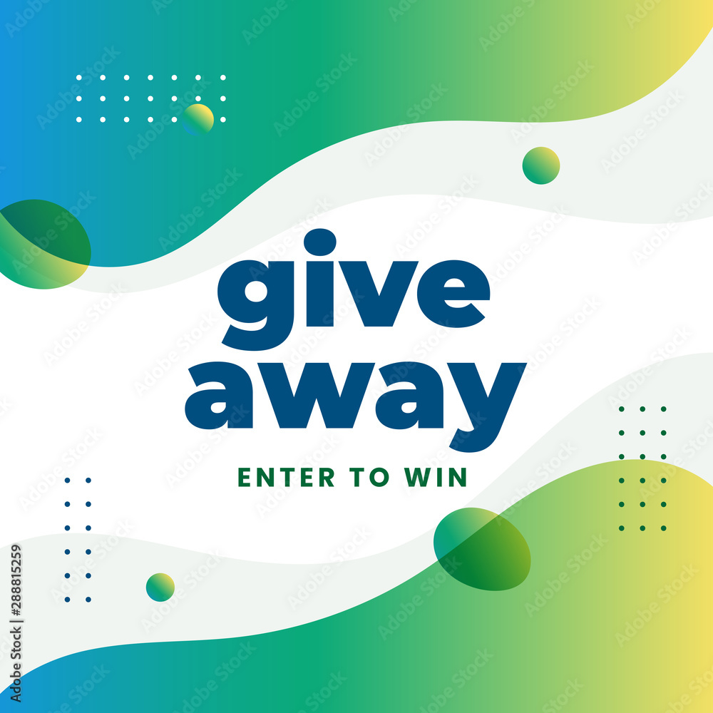 giveaway poster design for social media post template with green liquid ...