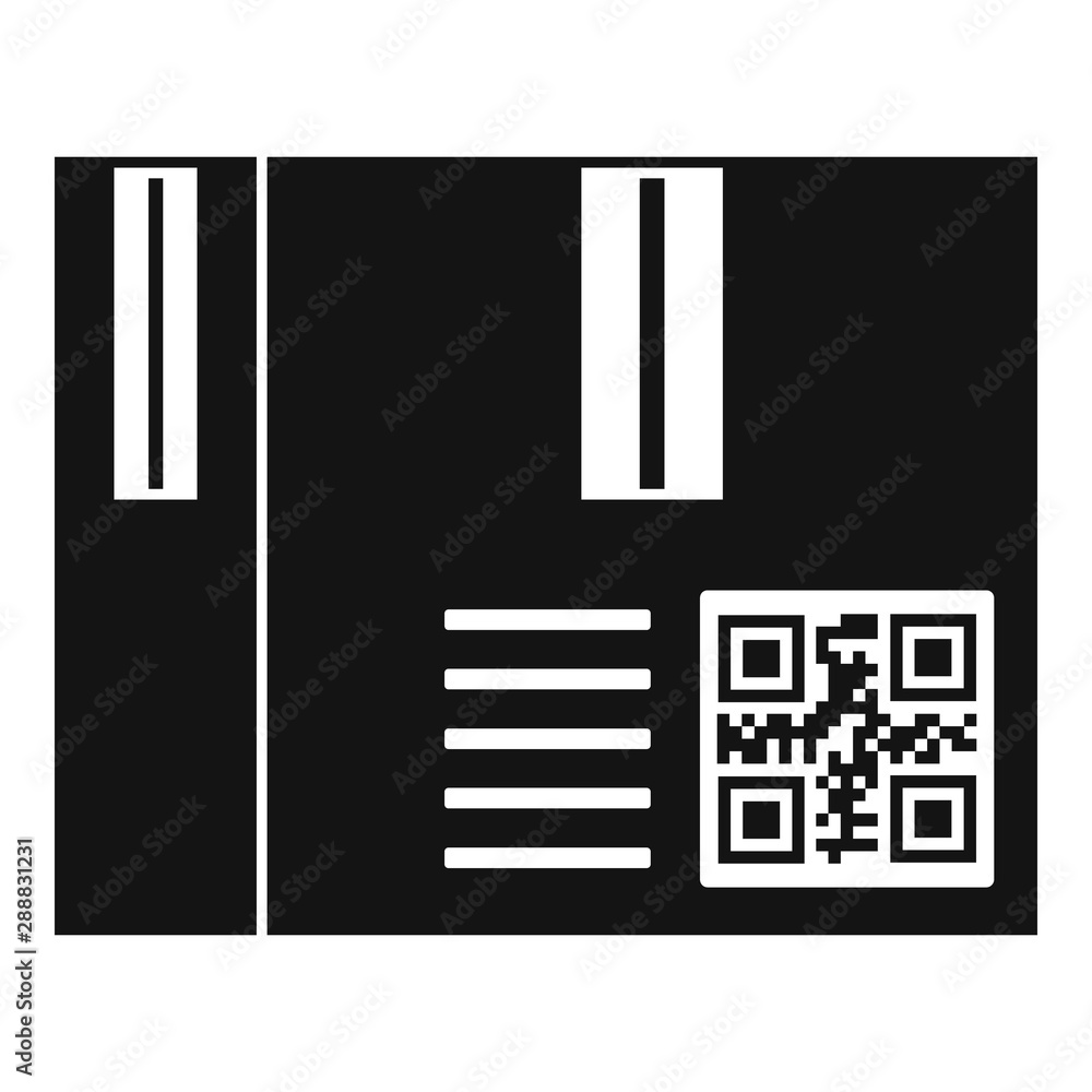 Parcel qr code icon. Simple illustration of parcel qr code vector icon ...