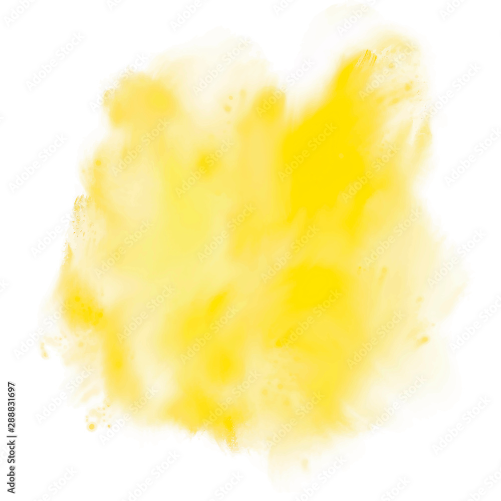 yellow watercolor splash on white background Stock Vector | Adobe Stock