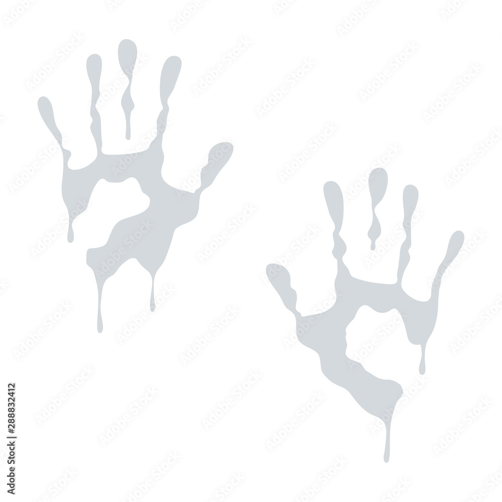 Wet handprint, wet hand silhouette. Vector illustration. Stock Vector ...