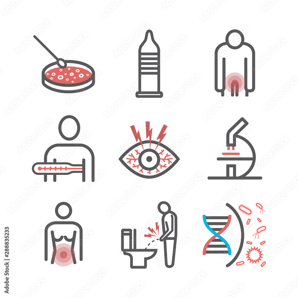 Chlamydia infection line icon. Vector signs for web graphics. Stock ...