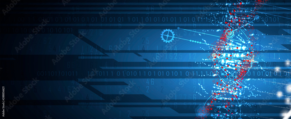 Abstract artificial intelligence DNA technology. Science and social ...