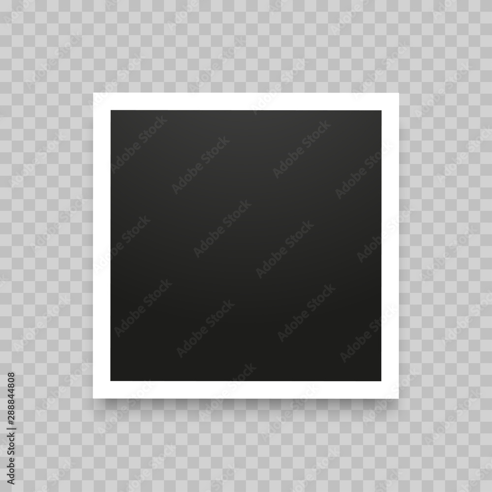 Realistic photo frame isolated on transparent background. Vector ...