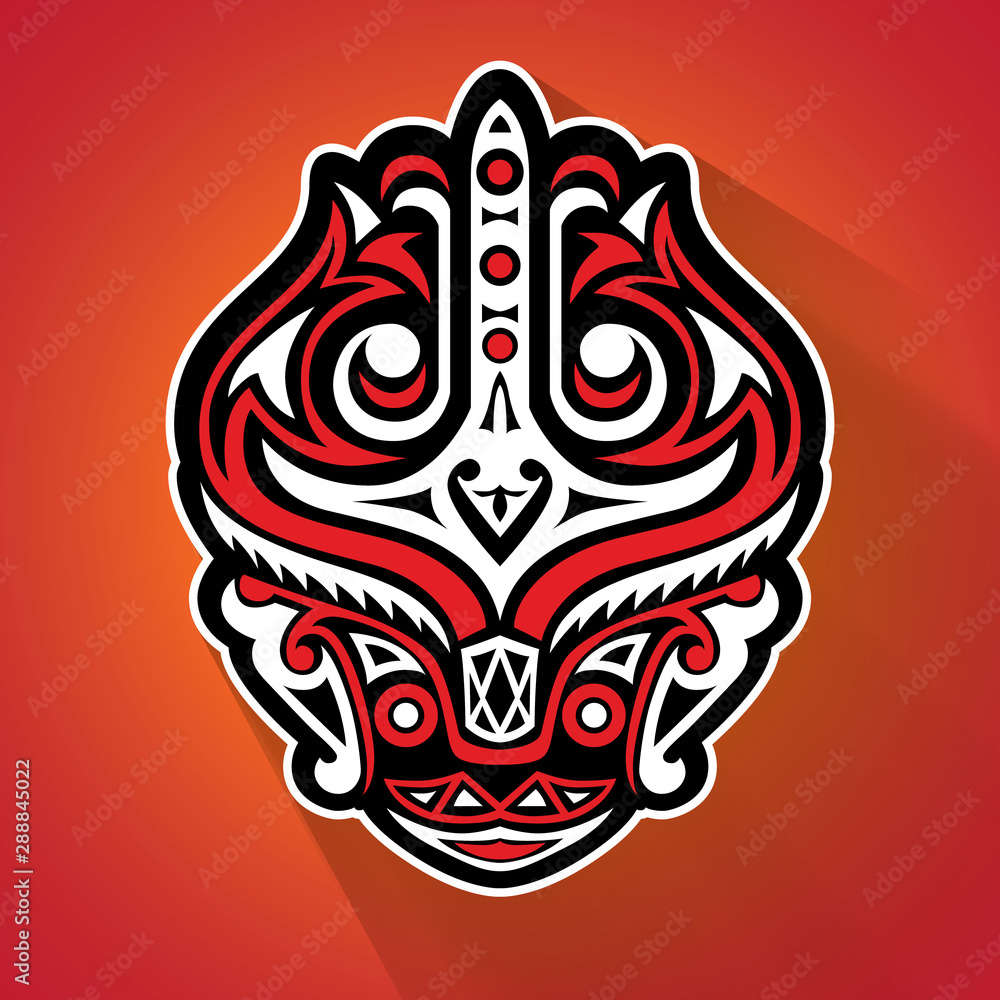 Gorga Batak Curving for graphic template with three colors. Culture ...