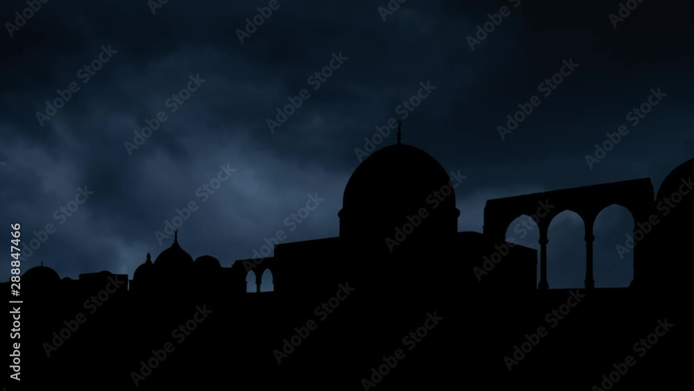 Temple Mount in Old City of Jerusalem: Time Lapse with Golden Dome of ...