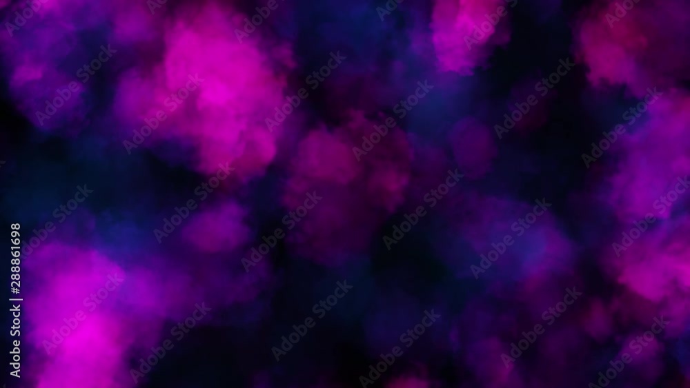 Colorful puffy puffs of smoke on an isolated black background. Overlay ...