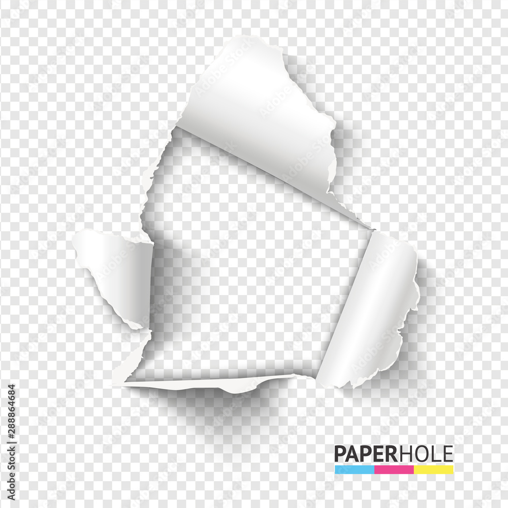 Vector bright rip edge poster concept with torn paper pieces isolated ...