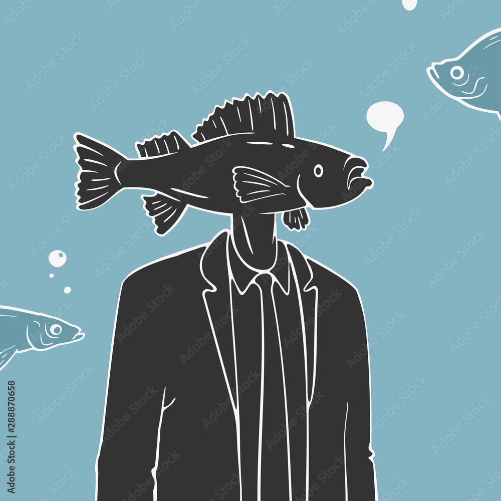 Man Eating Fish Clipart