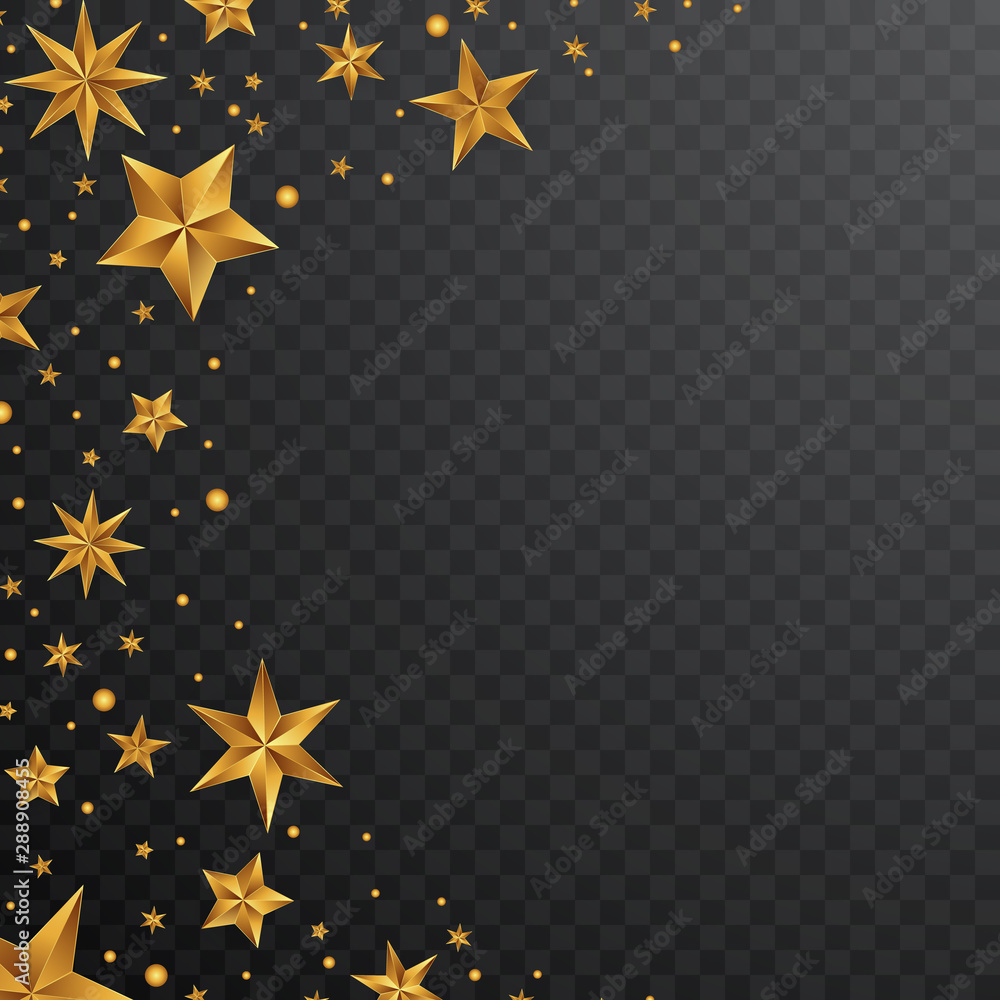 The golden star vector background can be separated from the transparent ...