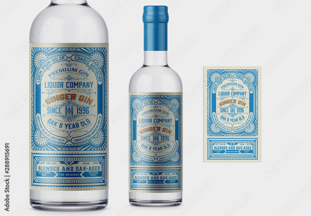 Vintage Liquor Bottle Packaging Layout Stock Template | Adobe Stock