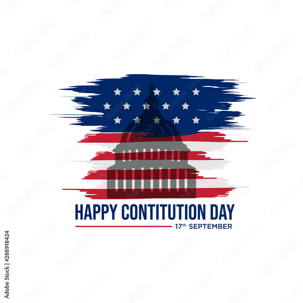 American constitution day badge vector logo icon isolated on white ...