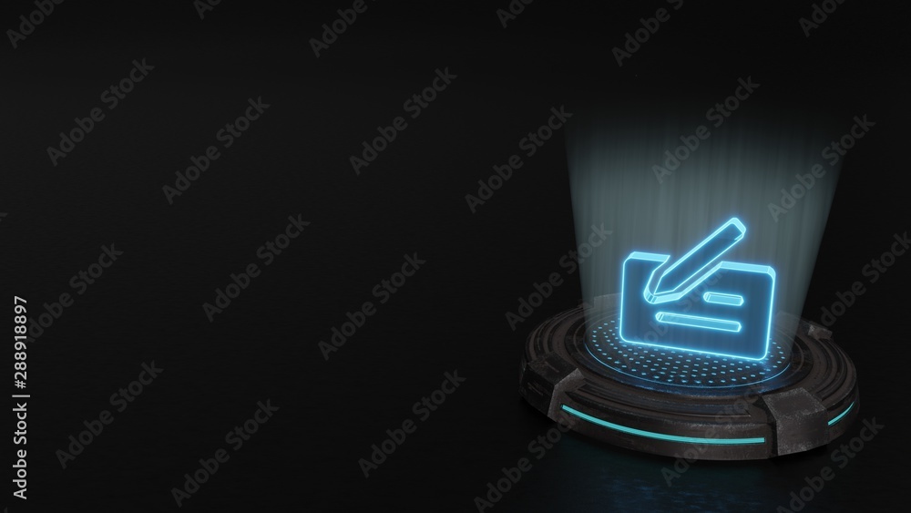 3d hologram symbol of cheque icon render Stock Illustration | Adobe Stock