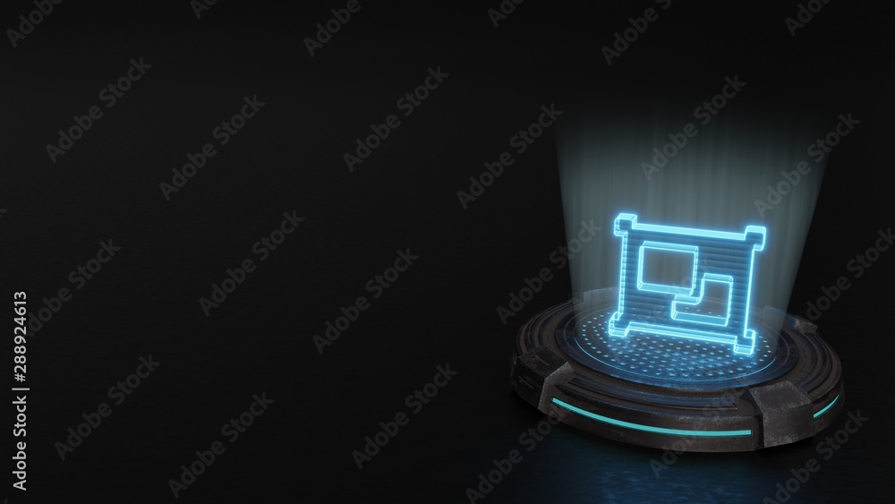 3d hologram symbol of object group icon render Stock Illustration | Adobe Stock
