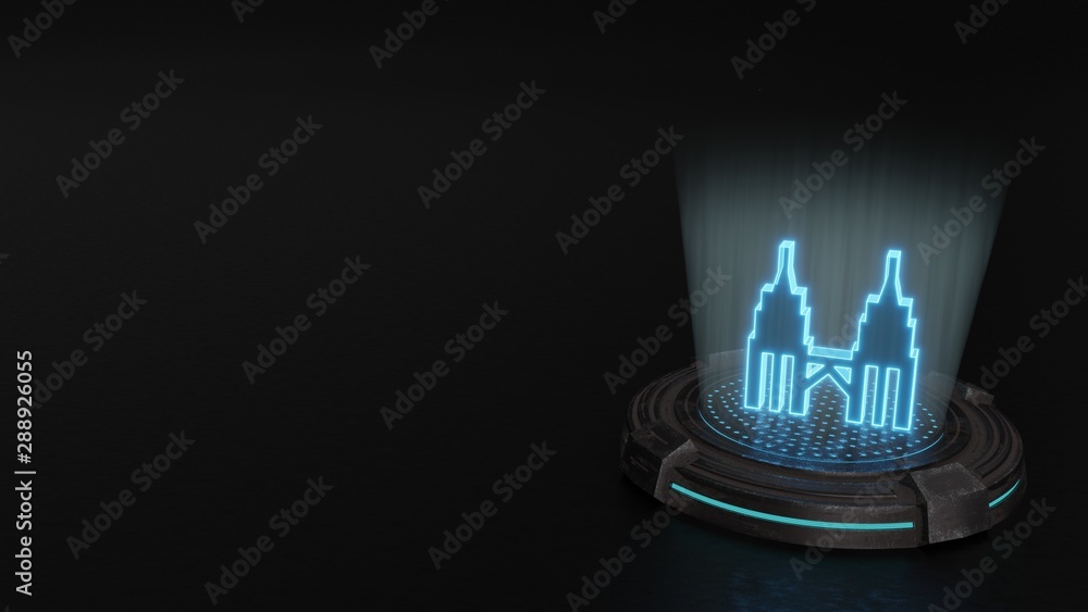 3d hologram symbol of Petronas twin tower icon render Stock Illustration | Adobe Stock