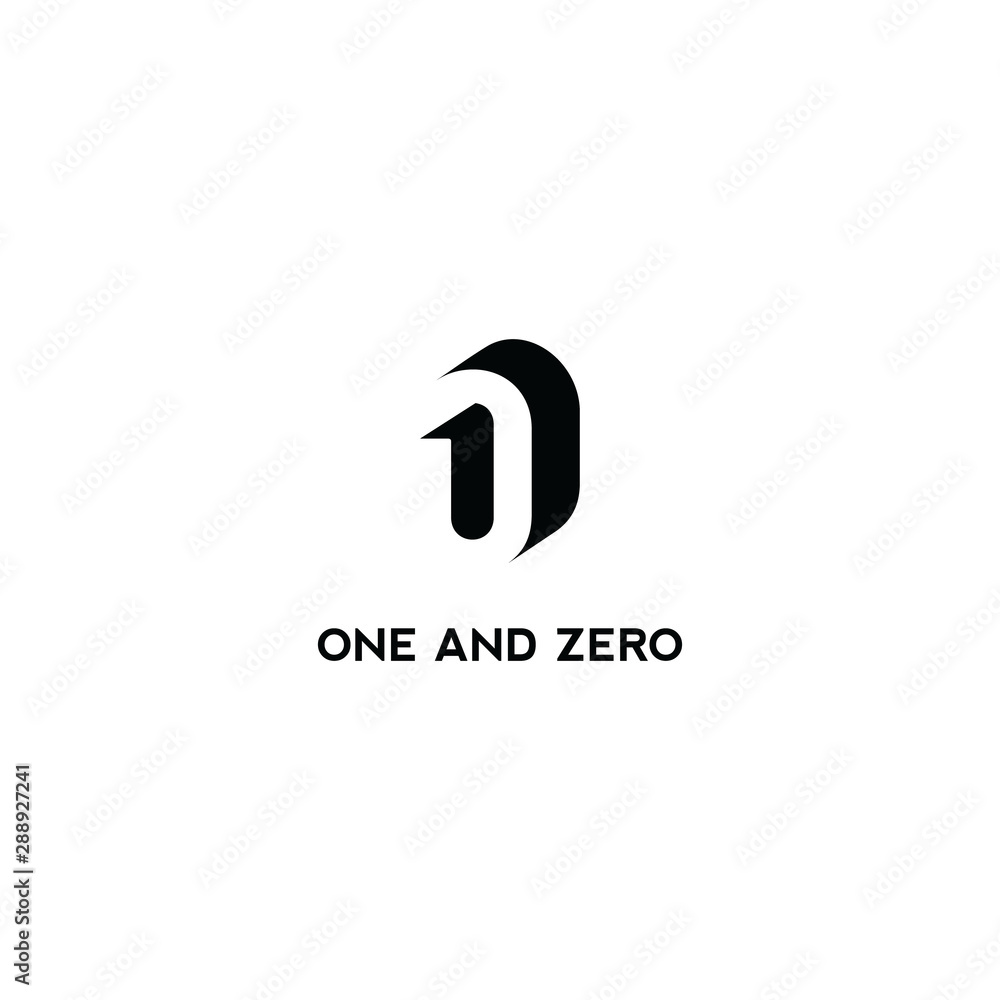 one and zero logo design with hidden space concept Stock Vector | Adobe ...