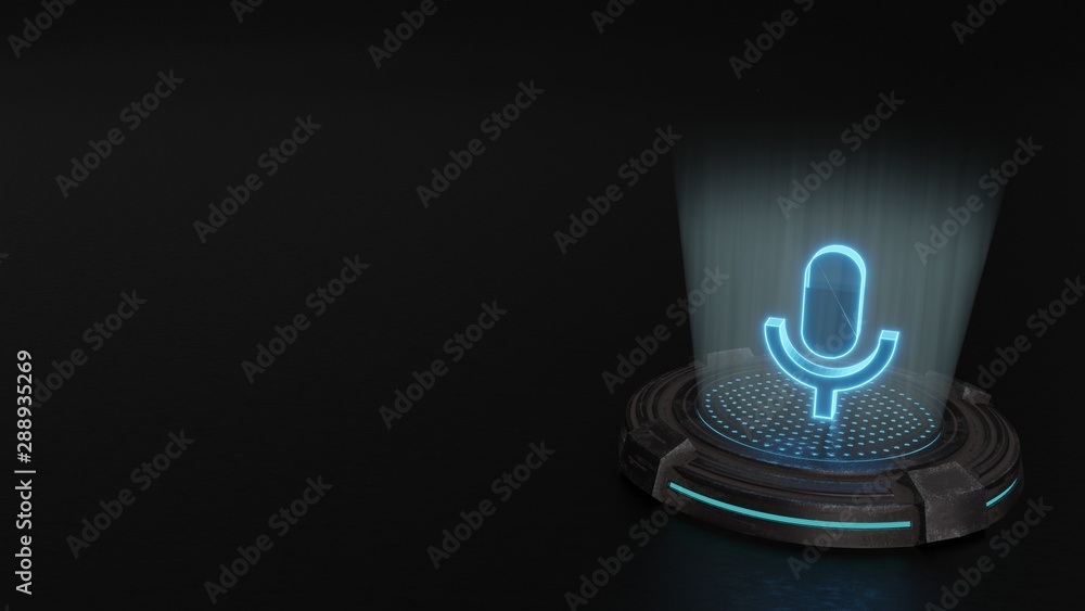3d hologram symbol of sound icon render Stock Illustration | Adobe Stock