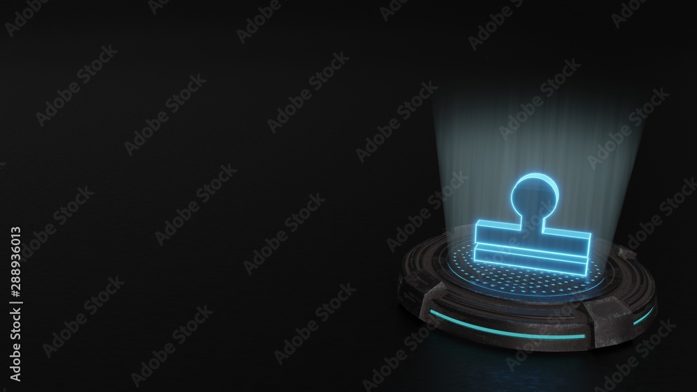 3d hologram symbol of stamp icon render Stock Illustration | Adobe Stock