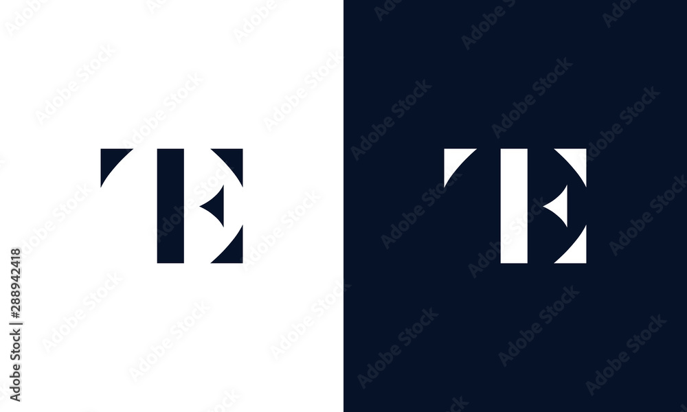 Abstract letter TE logo. This logo icon incorporate with abstract shape ...