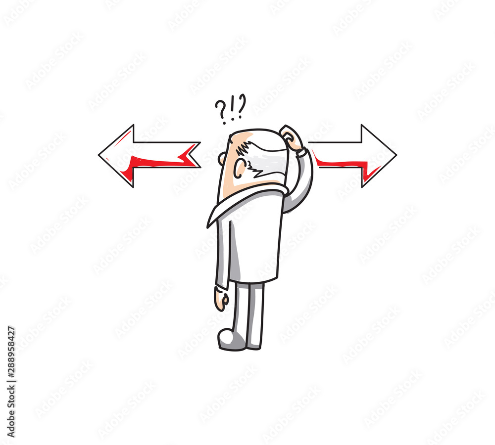 Cartoon Man Hesitating Stock Vector | Adobe Stock