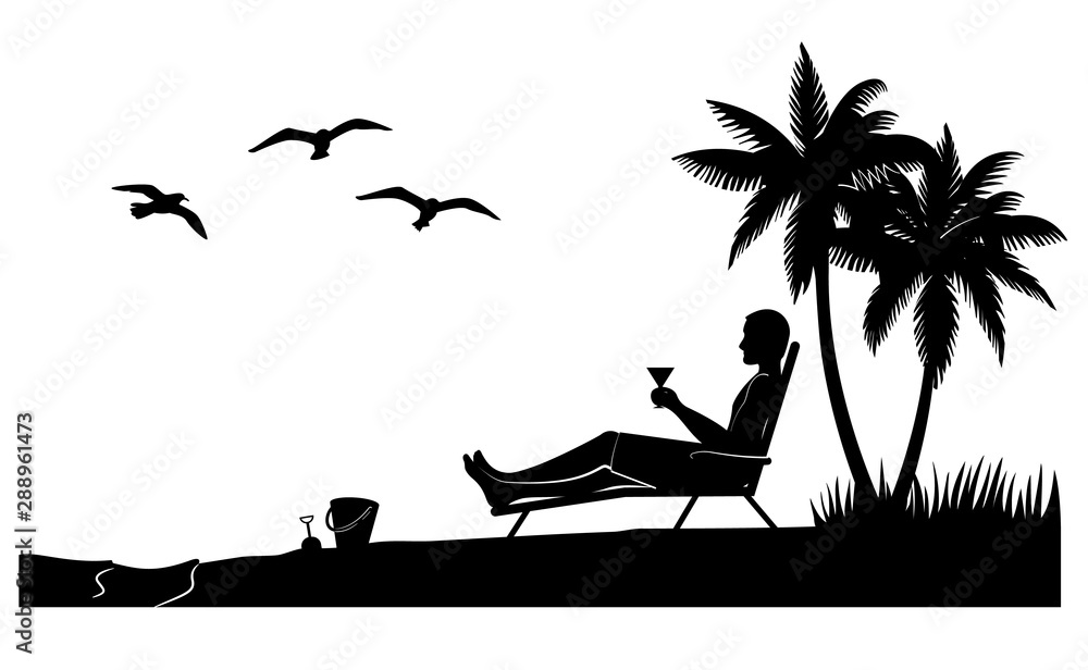 Beach Vector Silhouette
