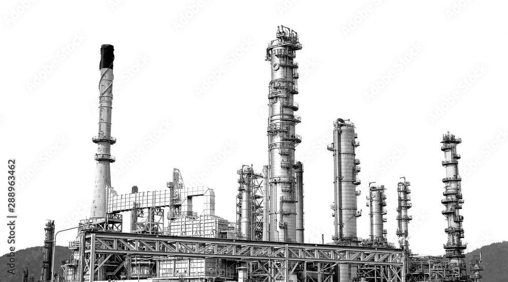 Oil and gas industry,refinery factory,petrochemical plant area at white ...
