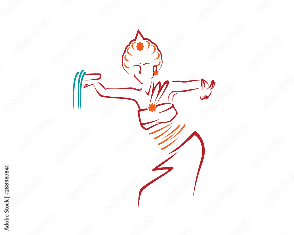 Poster Indonesian Traditional Dance, Pendet Dance, Balinese Dancer and ...