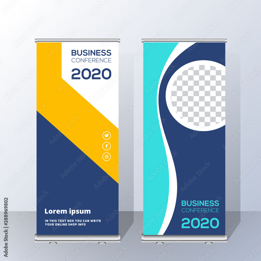 Blue Vertical Banner Design Signboard Advertising Brochure Flyer ...