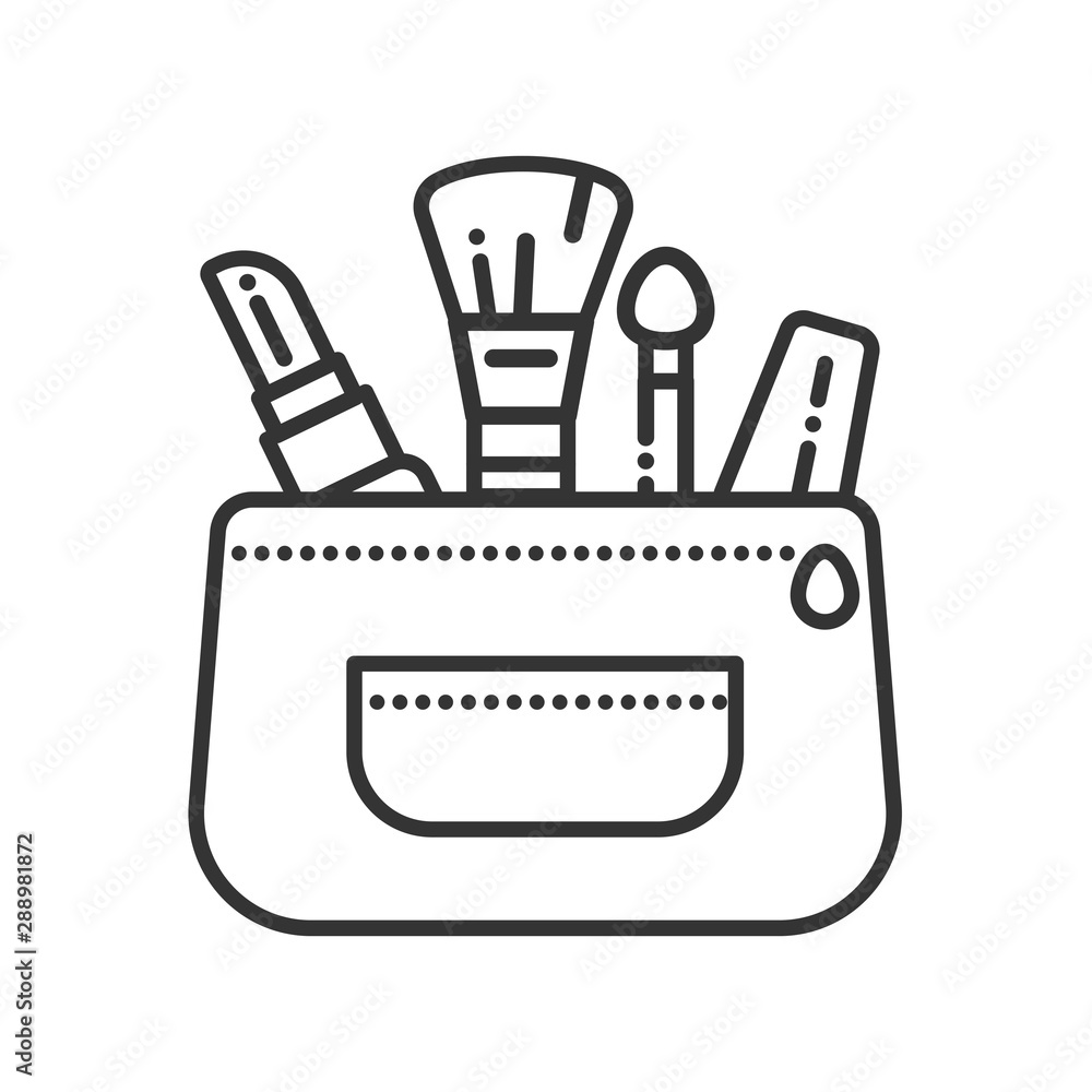 Cosmetics bag color line icon. Beauty industry. Professional facial ...